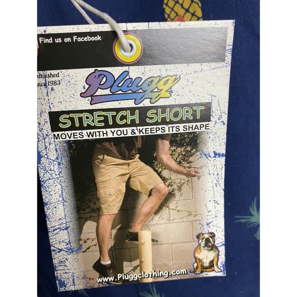 Plugg | Shorts | Plugg Mens Blue Pineapple Shorts With Belt Stretch And ...